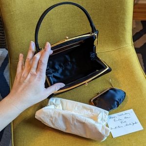 Vintage | Bags | Midcentury Dorian Handbag Black Satin | Poshmark